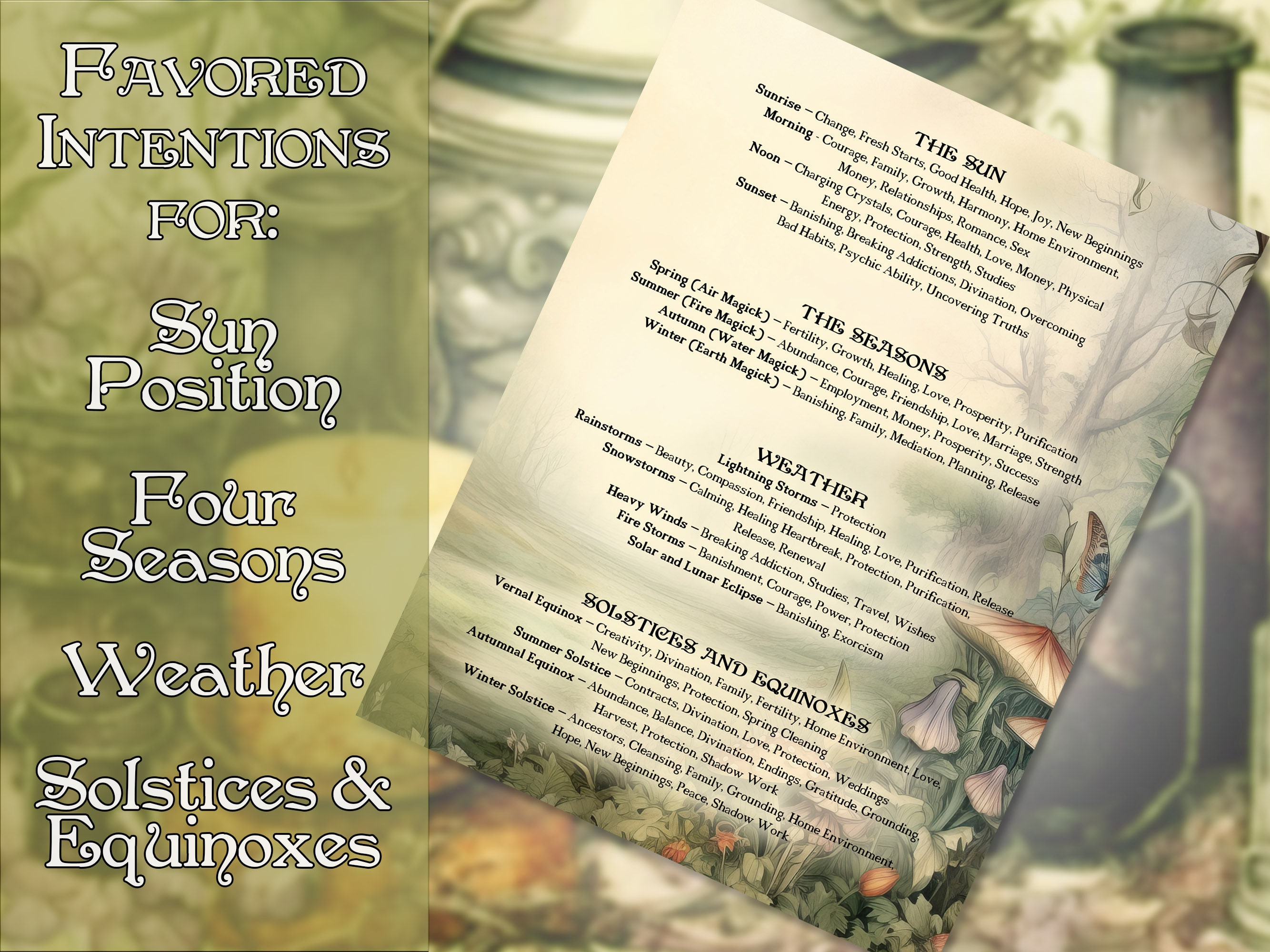 Spell Timing Cheat Sheets and Days of the Week Correspondences for ...