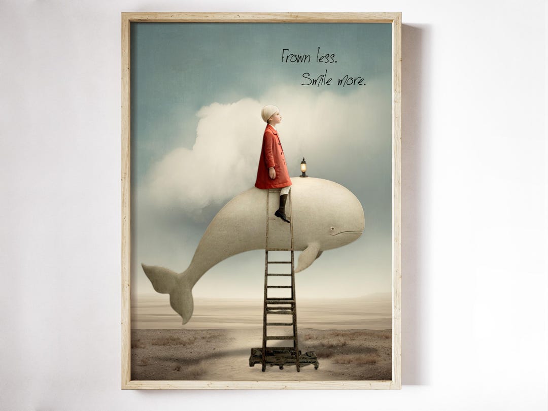 Whimsical Frown Less Smile More Instant Download Printable Wall Art ...