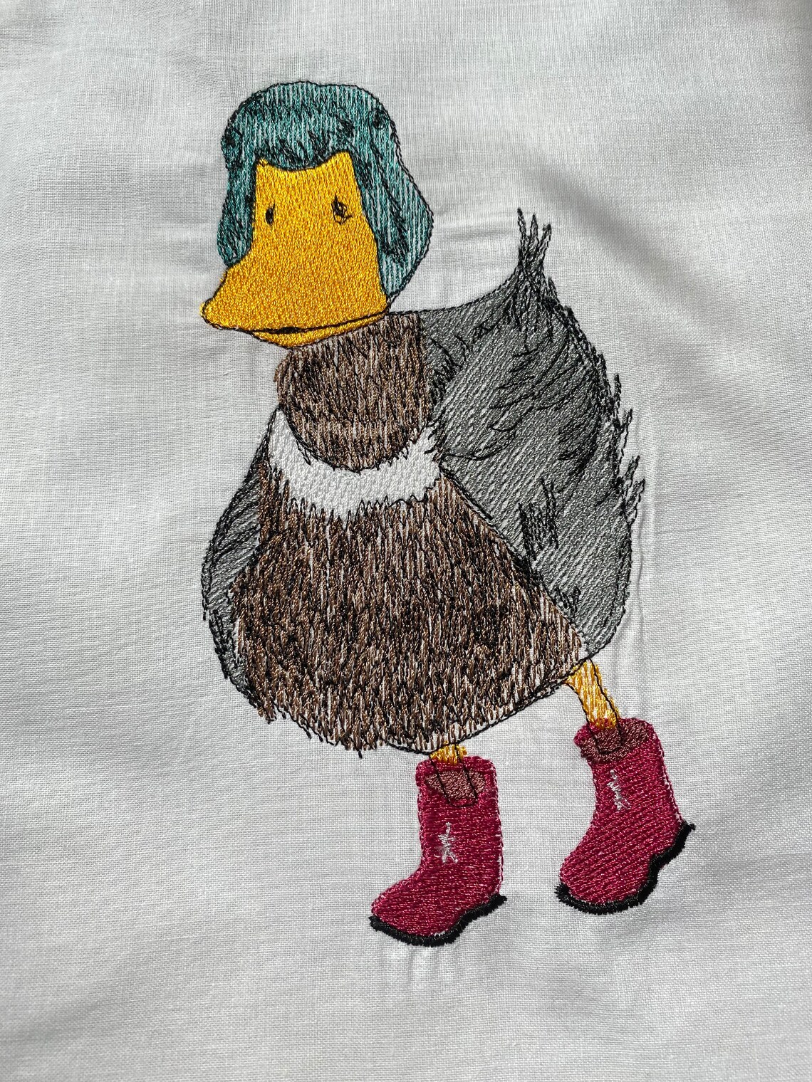 Duck Machine Embroidery Digital Download File Pattern Wellington Boots ...