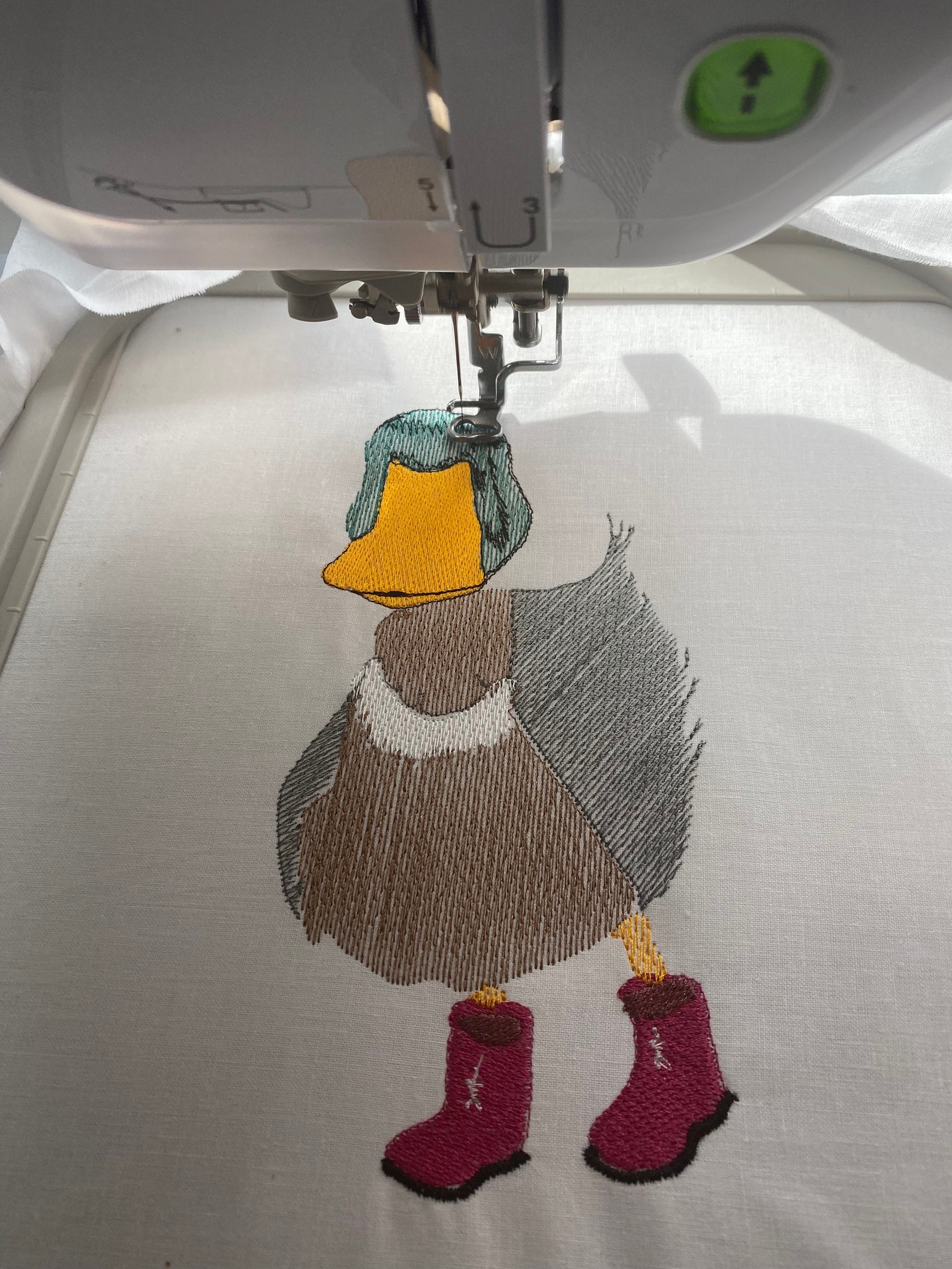 Duck Machine Embroidery Digital Download File Pattern Wellington Boots ...