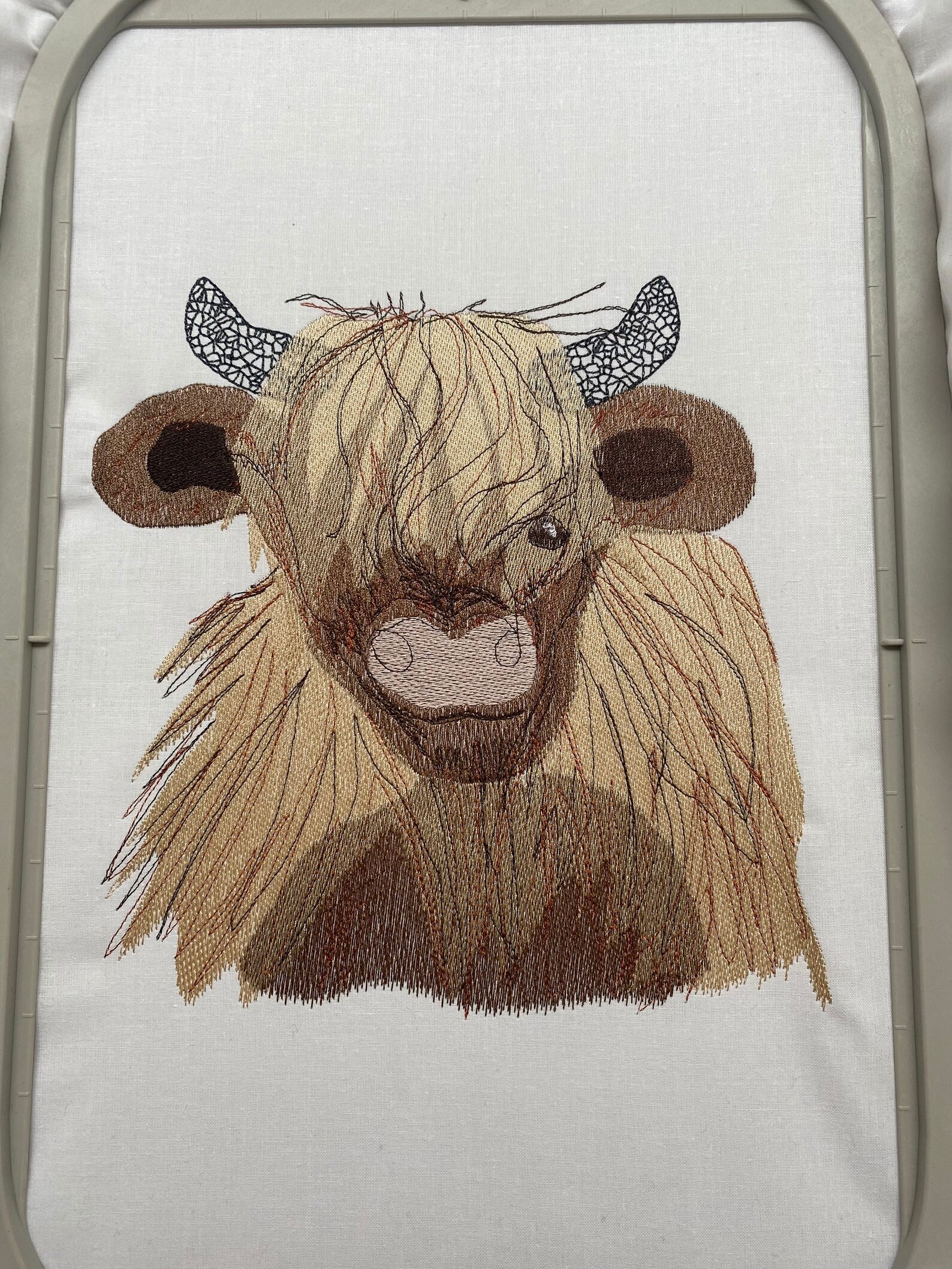 Highland Cow Messy Colourful Machine Embroidery Digital Download File ...