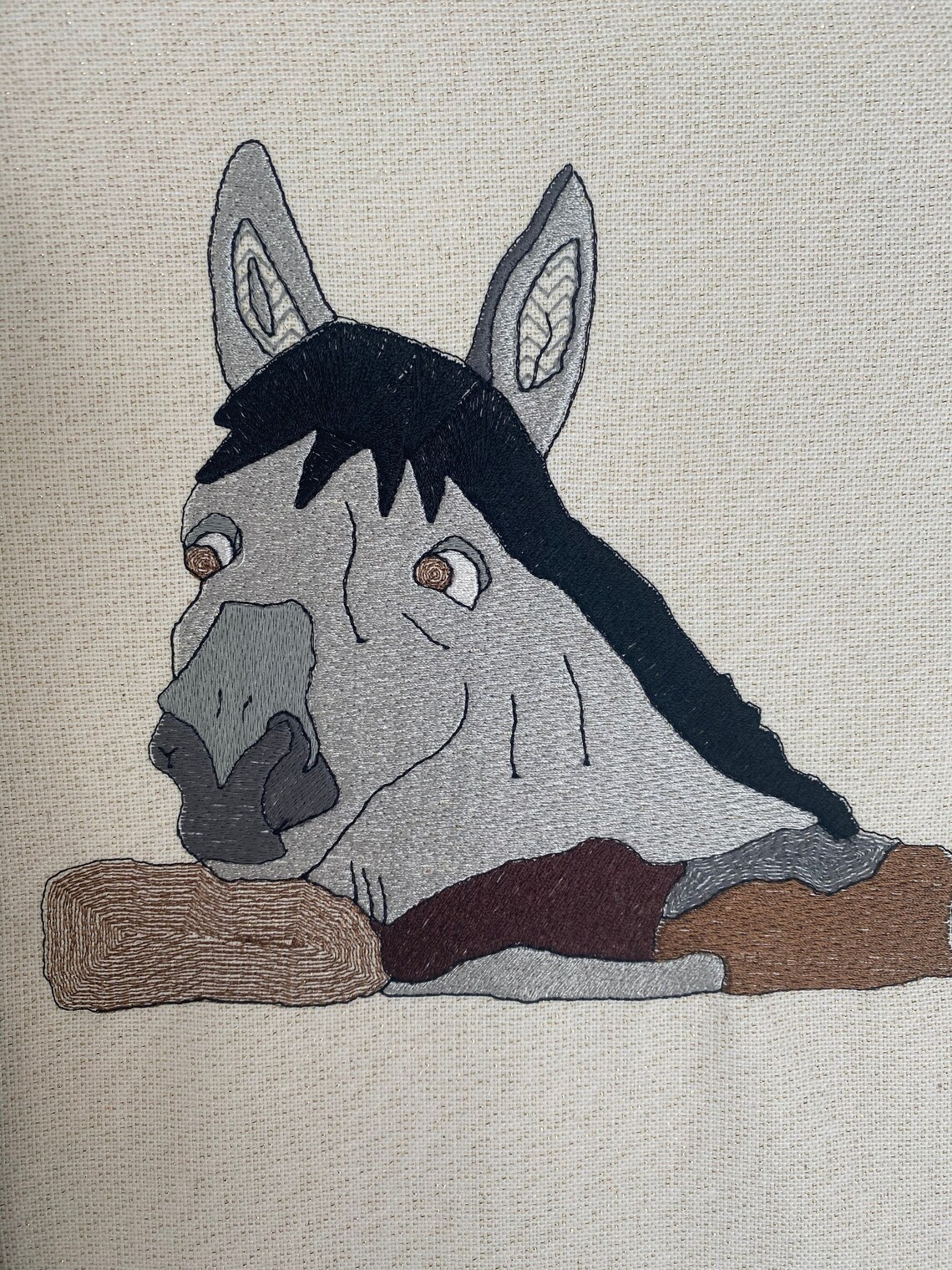 Donkey Looking Over Wall, Two Sizes 5x7and 7x10 (large) Machine ...