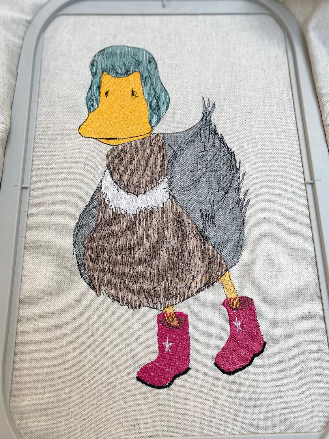 Duck Machine Embroidery Digital Download File Pattern Wellington Boots ...