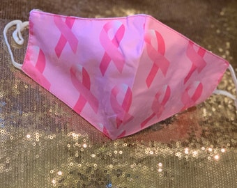 Pink Ribbon Mask - Etsy