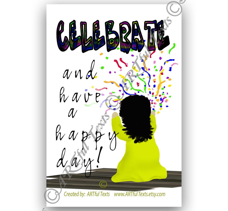 CELEBRATE and Have a HAPPY DAY Text Message - Etsy