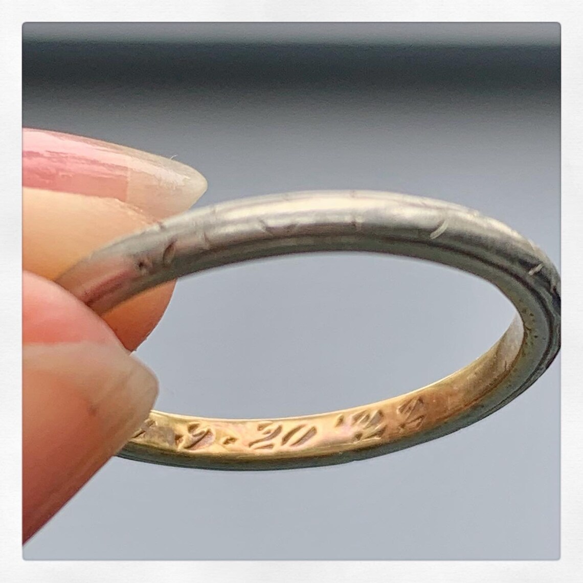 Wonderful Two-tone Engraved 18K Antique Art Deco Stacking Ring - Etsy