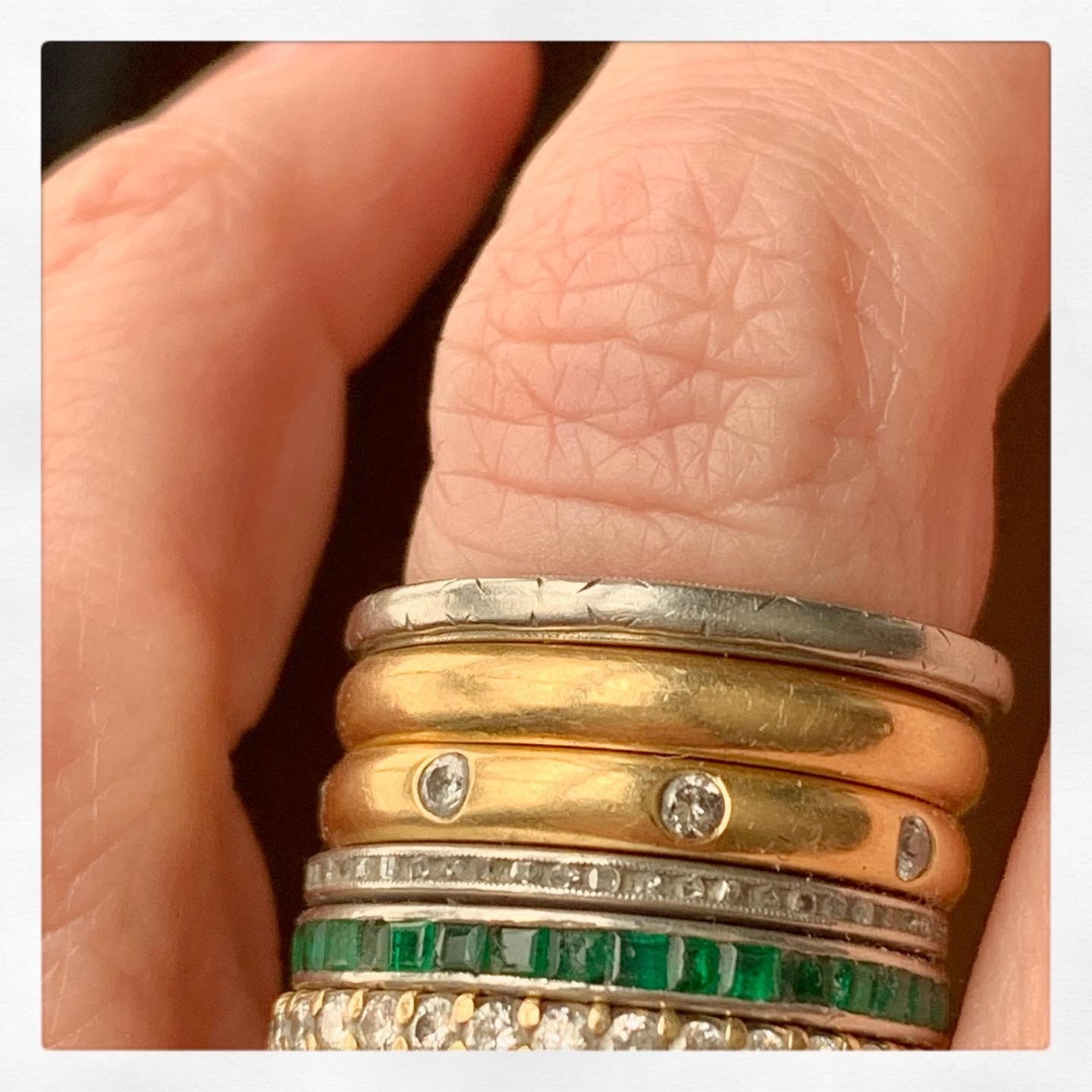 Wonderful Two-tone Engraved 18K Antique Art Deco Stacking Ring | Etsy