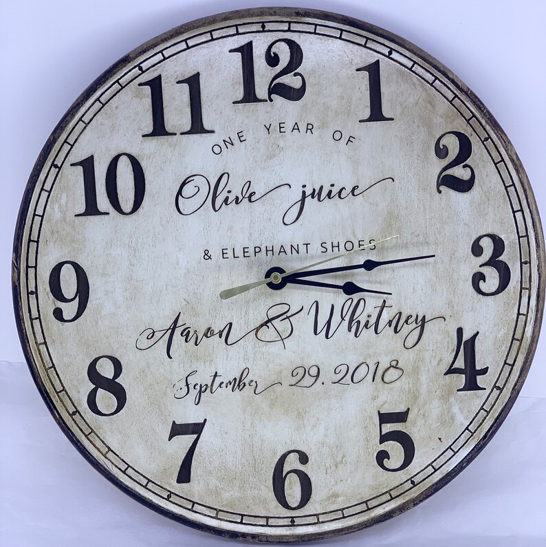 Custom Laser Engraved Solid Wood 12 Clock - Etsy