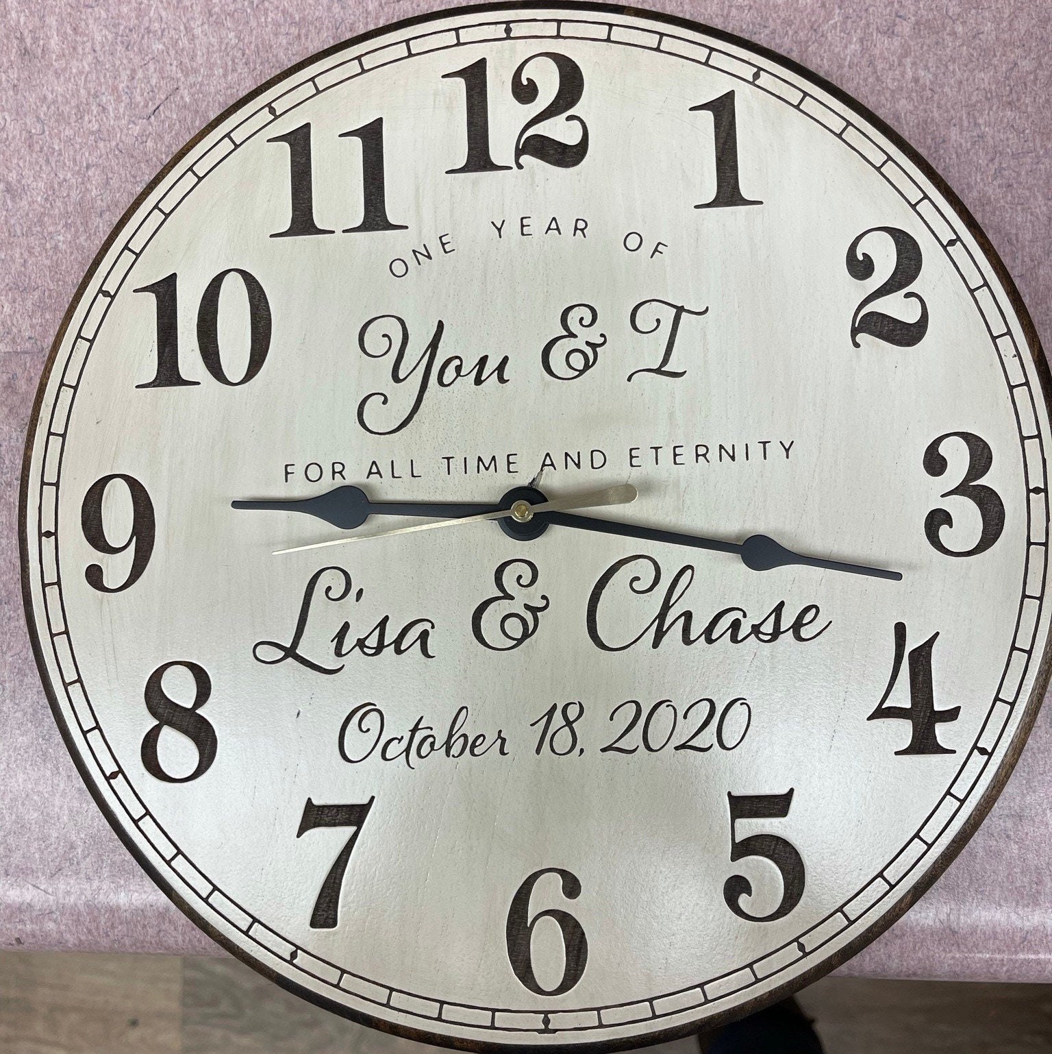 Custom 24” Laser Engraved Solid Wood Clock - Etsy