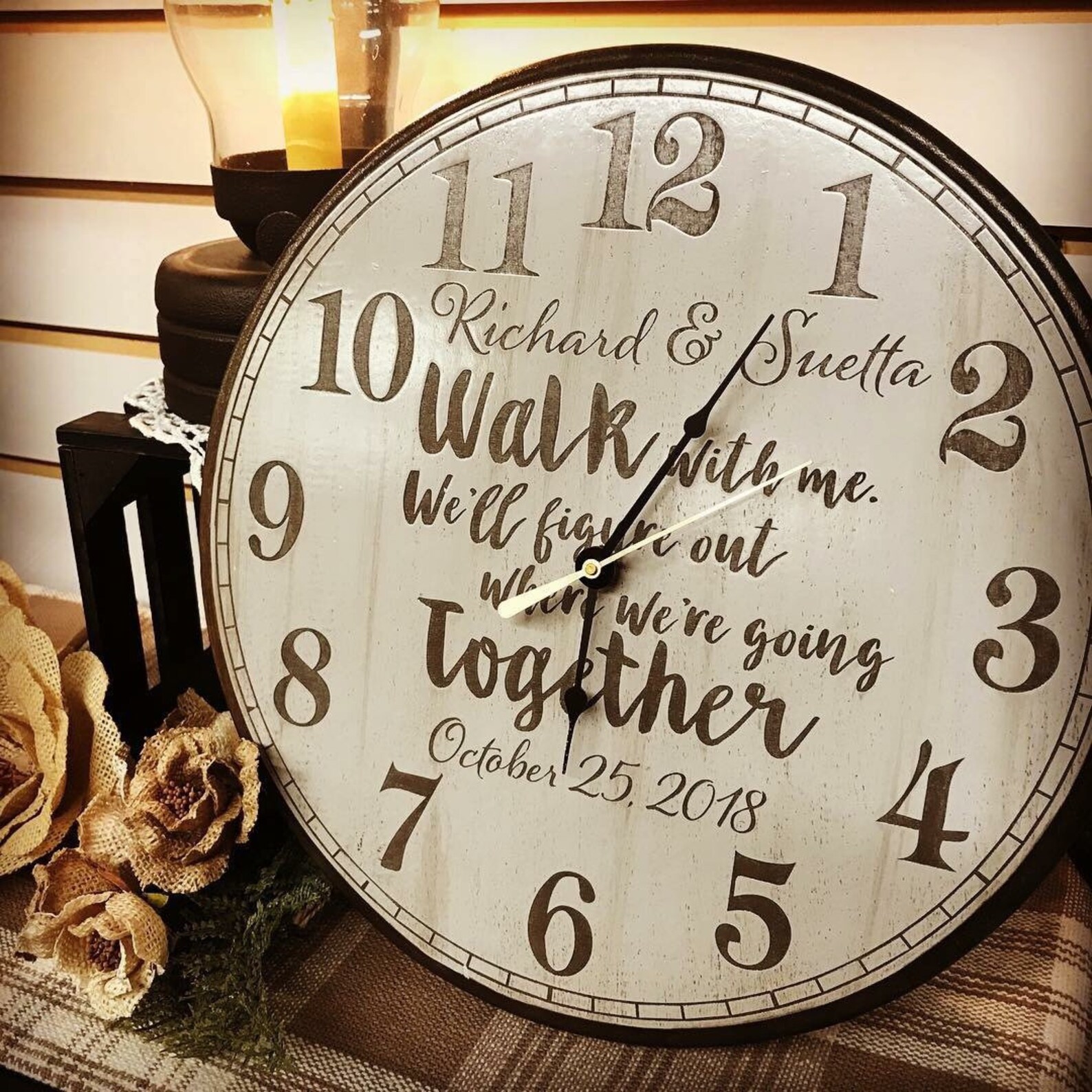 Custom 24” Laser Engraved Solid Wood Clock - Etsy