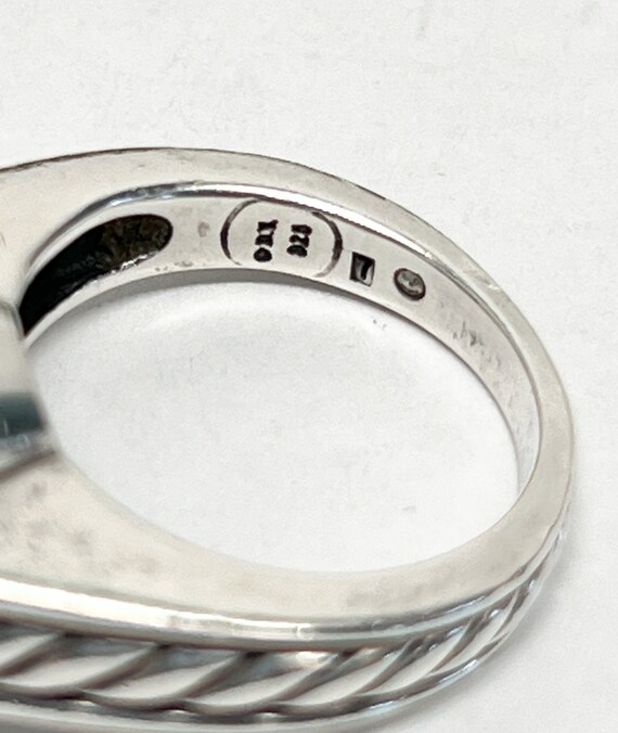 David Yurman Blue Topaz Diamond Deco Cable Ring .925 … - Gem