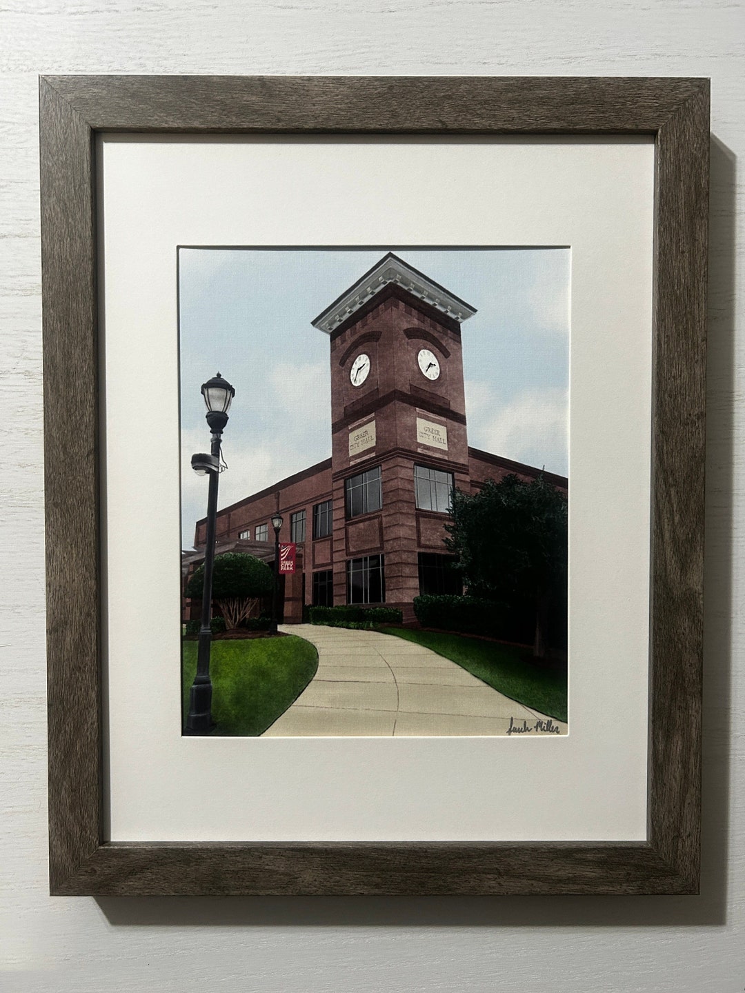 Downtown Greer Bell Tower Framed Print - Etsy