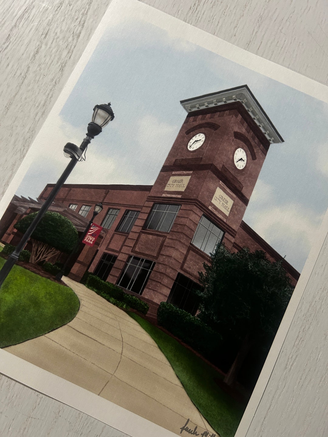 Downtown Greer Bell Tower Art Print - Etsy