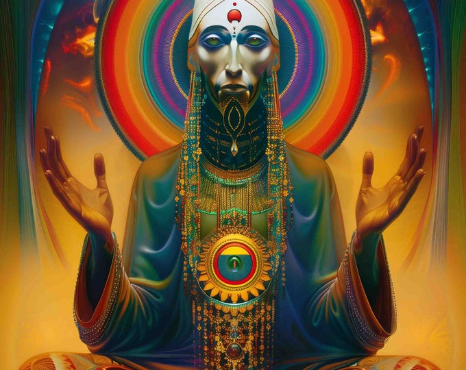 Rainbow Shaman - High Resolution Image - 4800x6000px 300dpi JPG - Etsy
