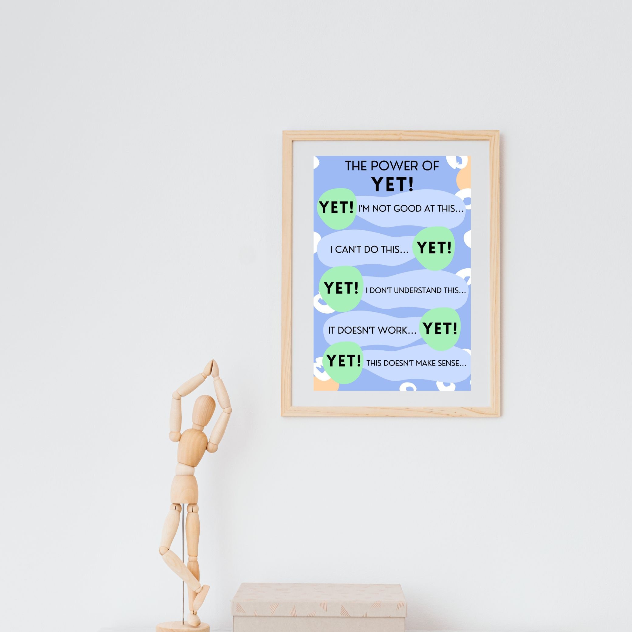 Power of yet Growth Mindset Printable Poster, Positive Thinking Wall ...