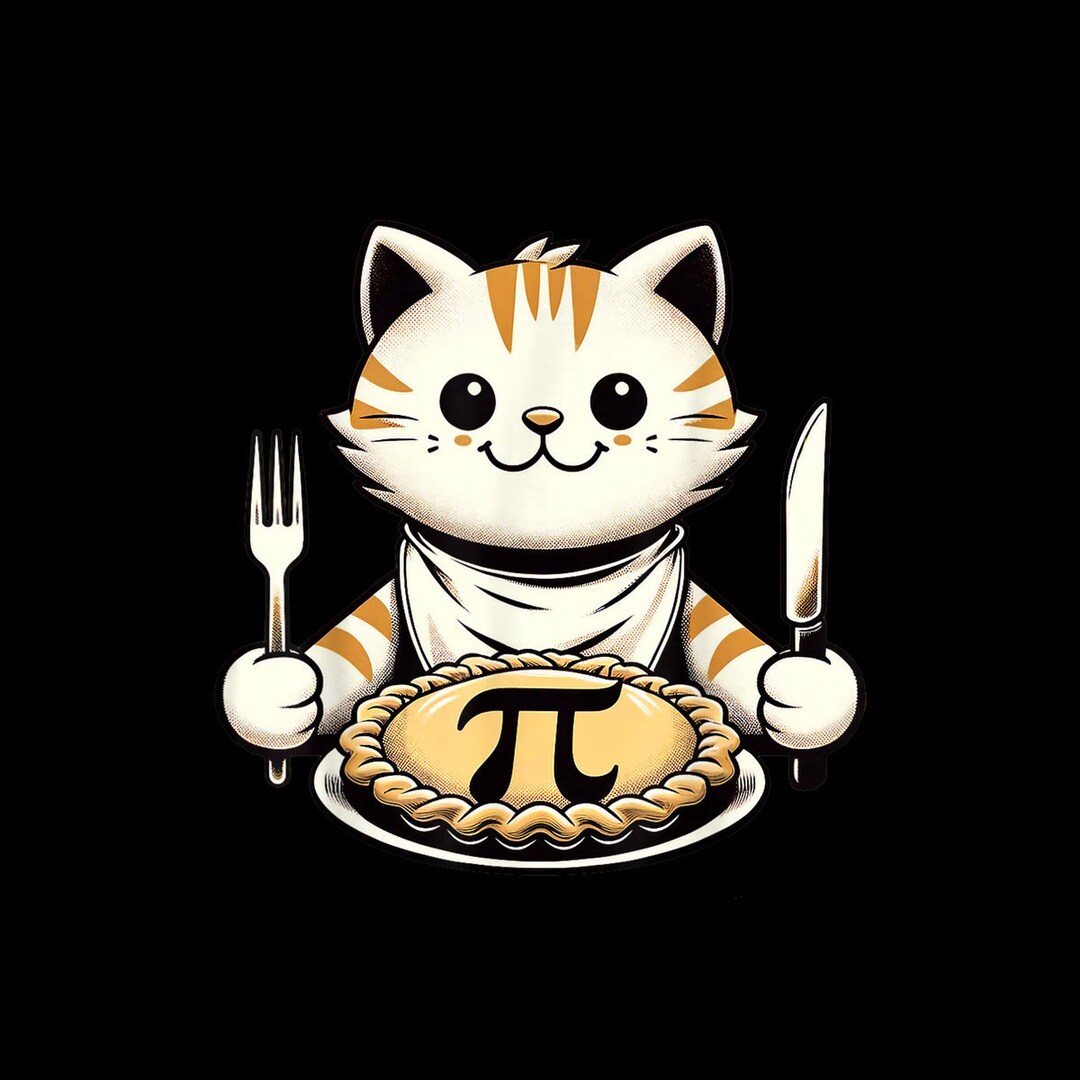 Pi Day Funny Math Cat Eating Pie Funny Pi Day Party PNG Digital - Etsy