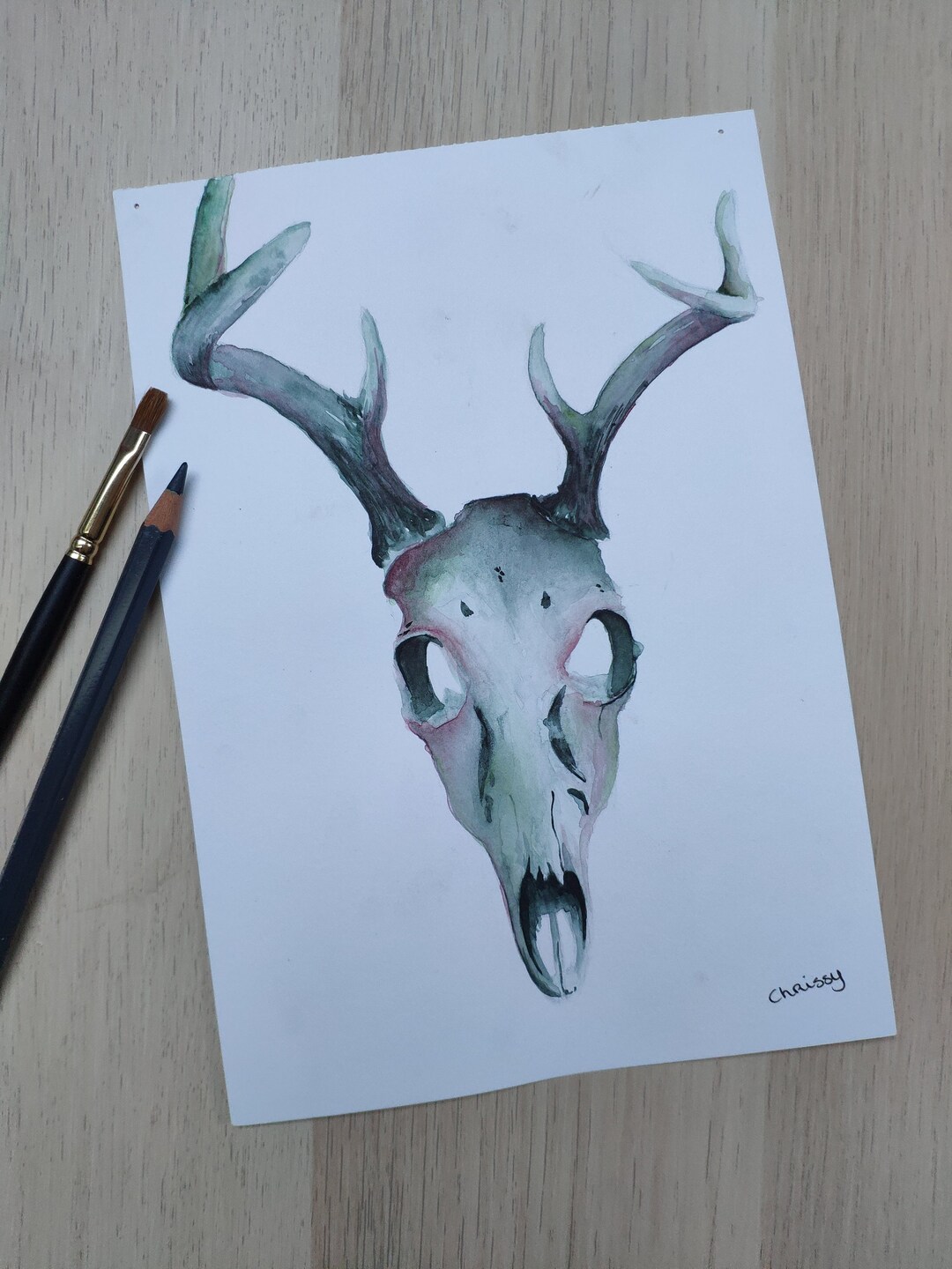 Deer Skull Original Watercolor Painting - Etsy