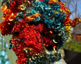 Hand Dyed Wool Locks Curls Blue Faced Leicester Assorted Earthy Pastels ...