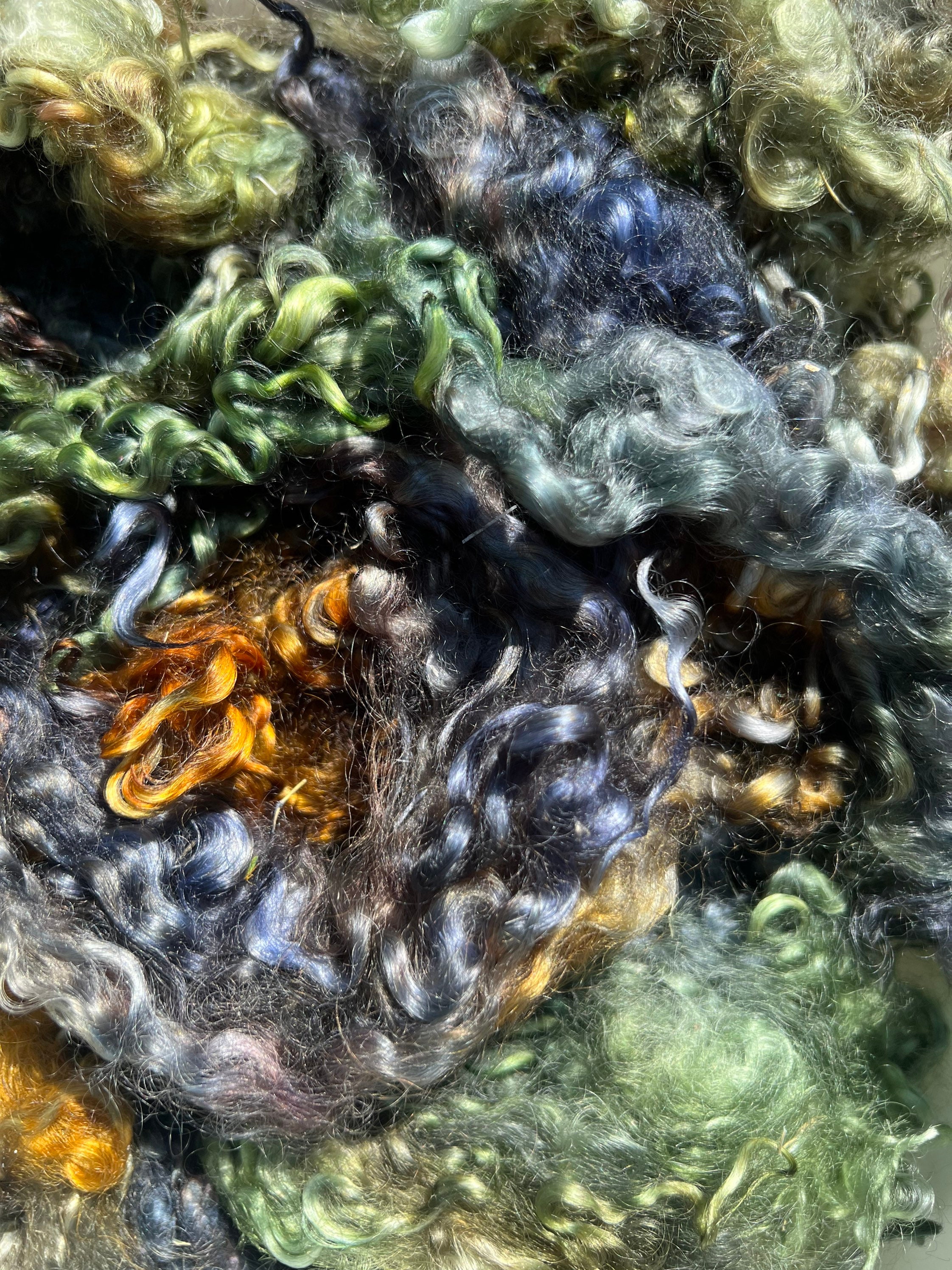 Wool Long Locks Curls Wensleydale Assorted Blue Green Gold - Etsy