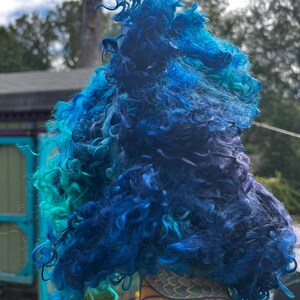 Hand Dyed Wool Locks Curls Teeswater Assorted Sea Blues Greens Dark ...