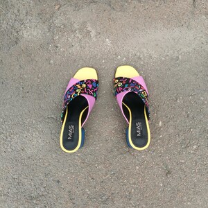 Handmade Leather 2 Inch Heel Sandals, Open Toe Shoes, Low Heel Slippers ...