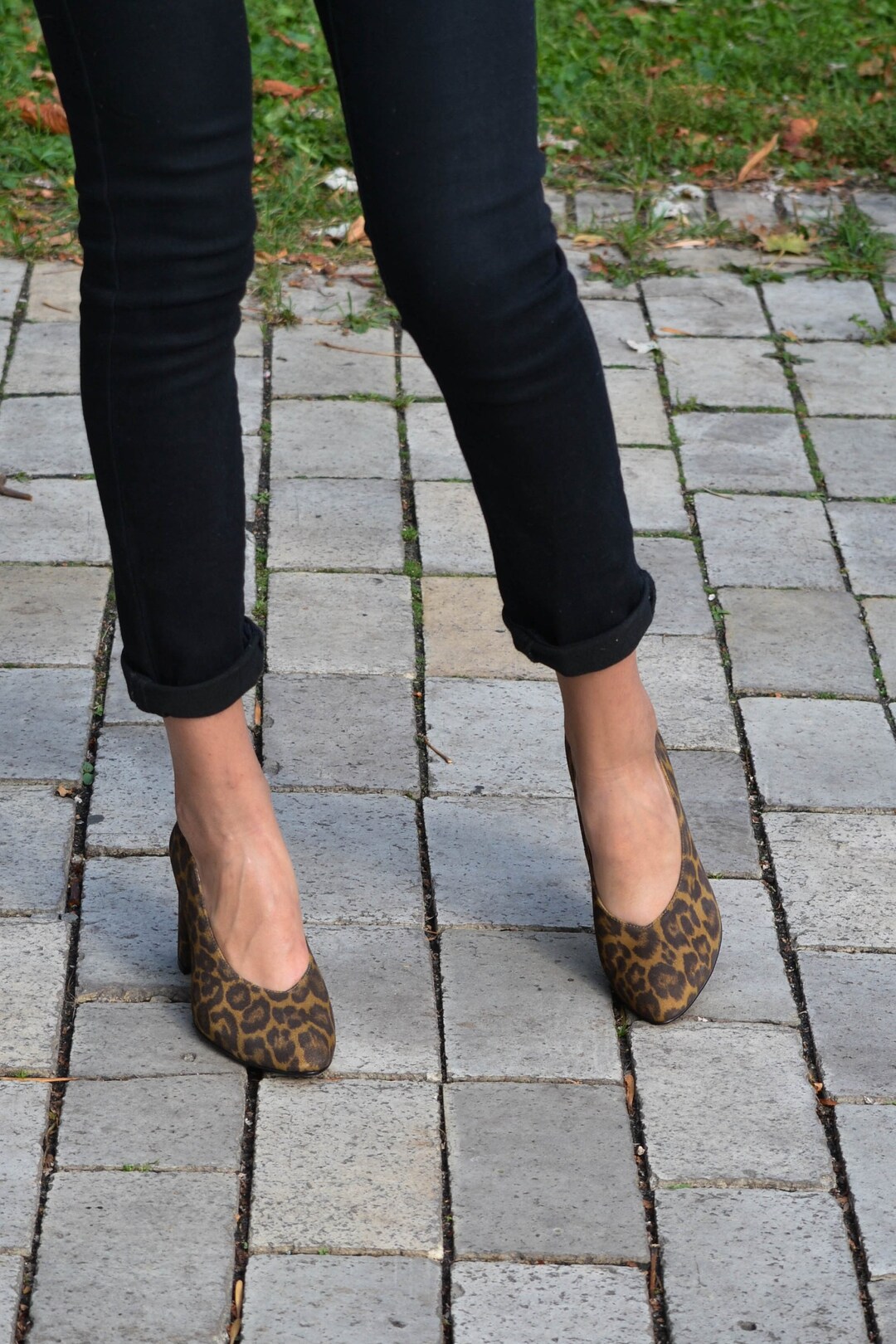 SHELL Women's Handmade Genuine Leather Pumps Block Heel - Etsy