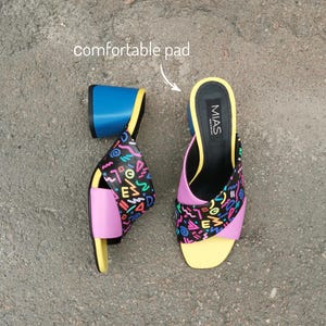 Handmade Leather 2 Inch Heel Sandals, Open Toe Shoes, Low Heel Slippers ...