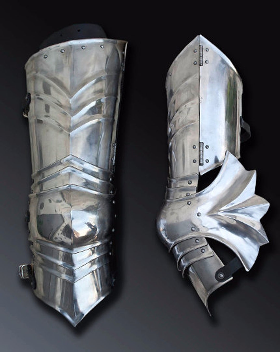 SCA Combat Leg Armor, Gothig Plate Legs, Cuisses With Poleyns - Etsy