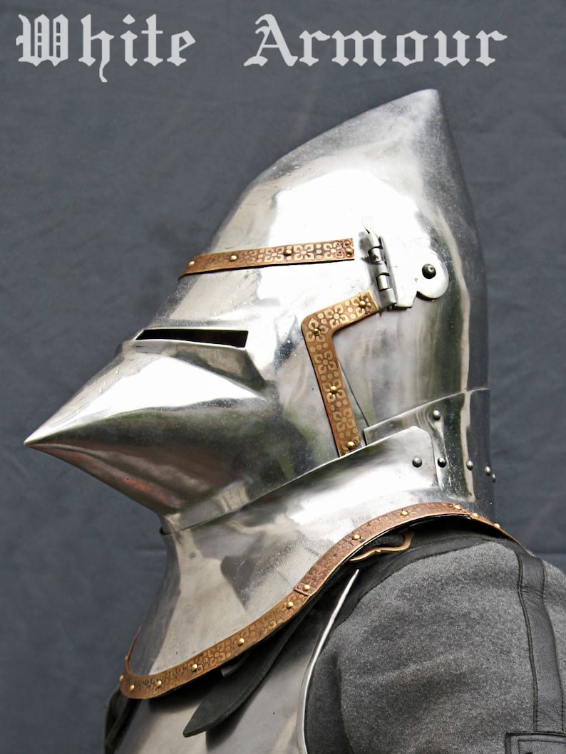 Great bascinet SCA LARP knight helmet steel helmet medieval | Etsy