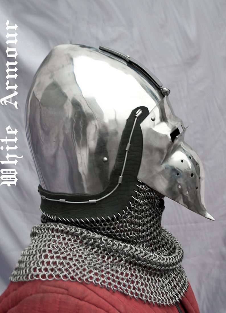 Combat helmet klappvisor bascinet SCA LARP medieval helmet | Etsy