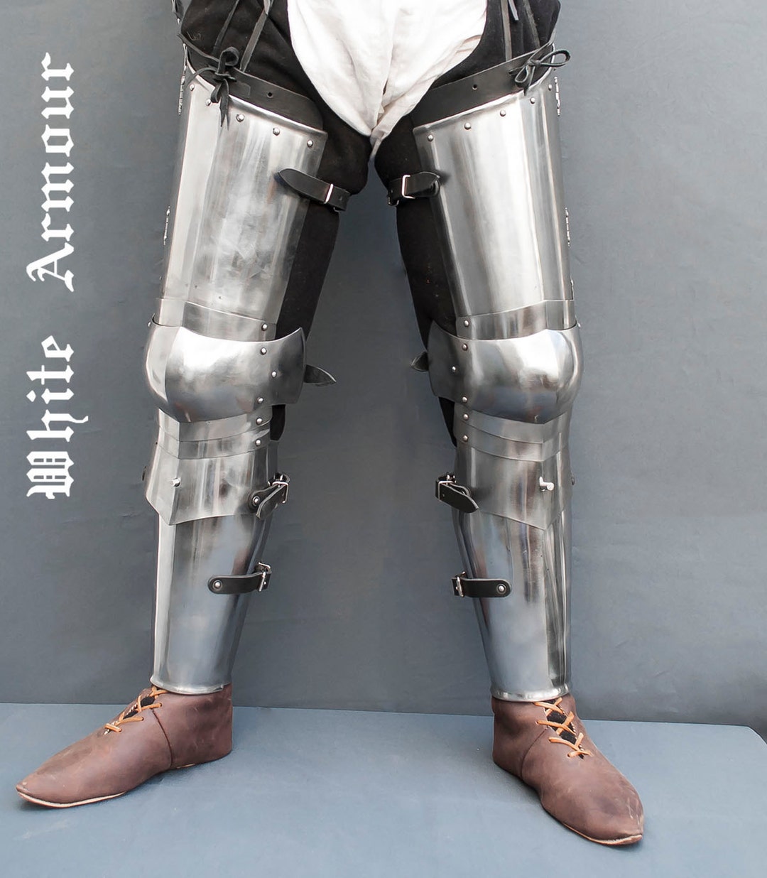 Leg Combat Armor Set , Plate Legs, Cuisses With Poleyns and Greaves SCA ...