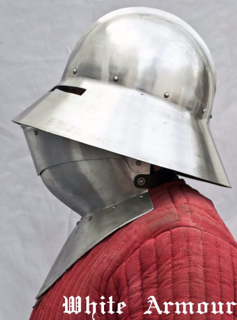 Kettle Hat Helmet with bevor Falling buffe SCA LARP | Etsy