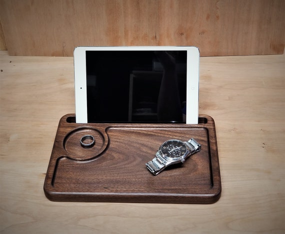 Wood Rolling Tray Valet Tray Desk Organizer Wood Catchall | Etsy