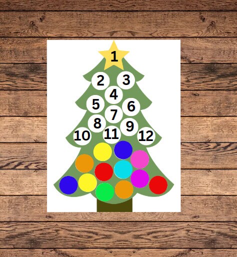 Christmas Countdown Printable, Christmas Tree Countdown, Santa ...