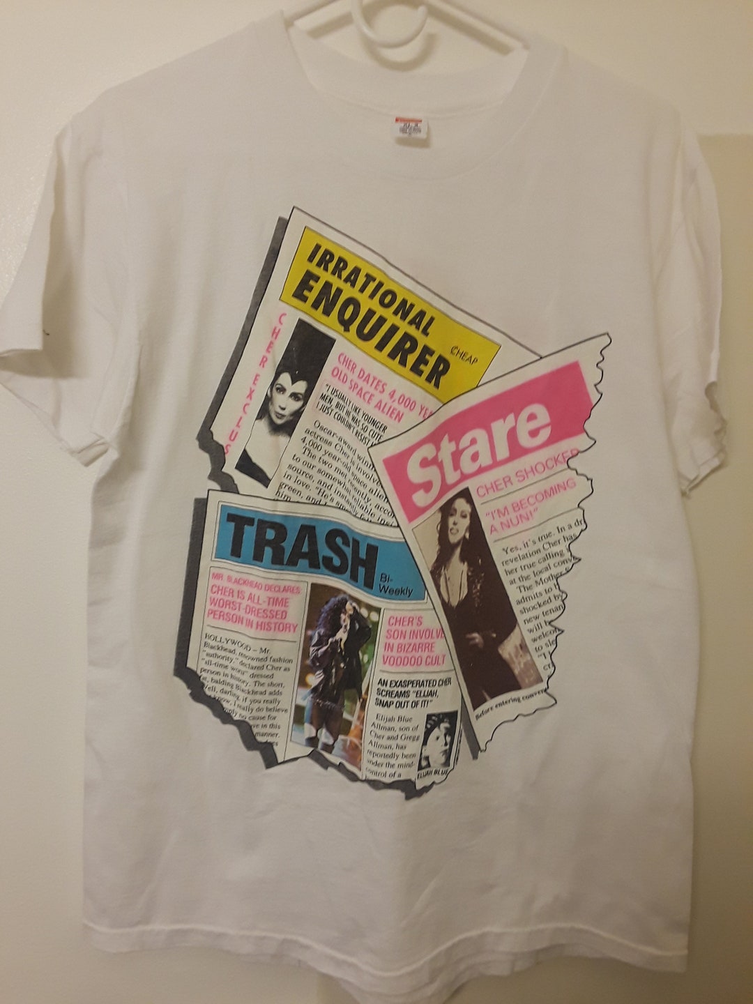 Vintage 90's Cher Irrational Inquirer Tabloid 1990 T Shirt - Etsy