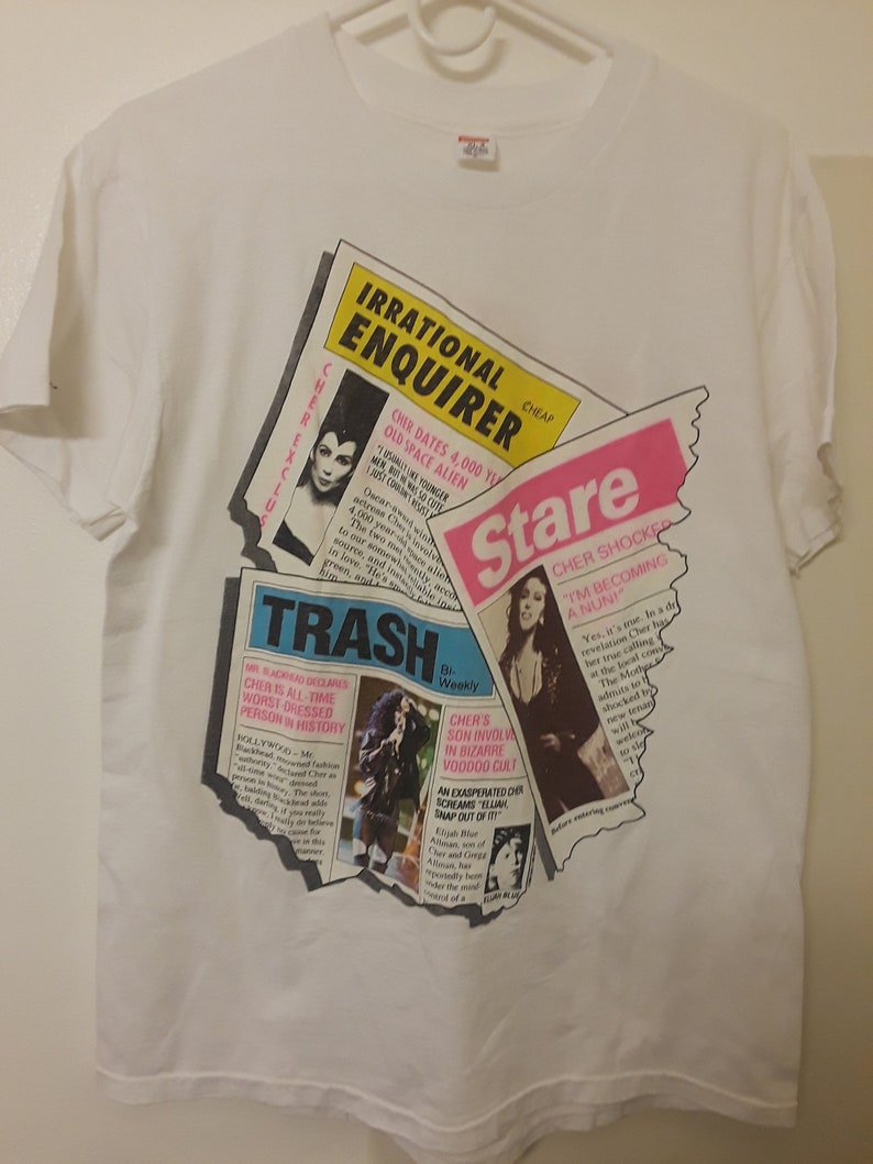Vintage 90's Cher Irrational Inquirer Tabloid 1990 T Shirt | Etsy