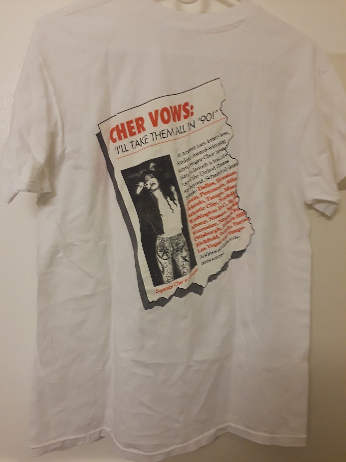 Vintage 90's Cher Irrational Inquirer Tabloid 1990 T Shirt | Etsy