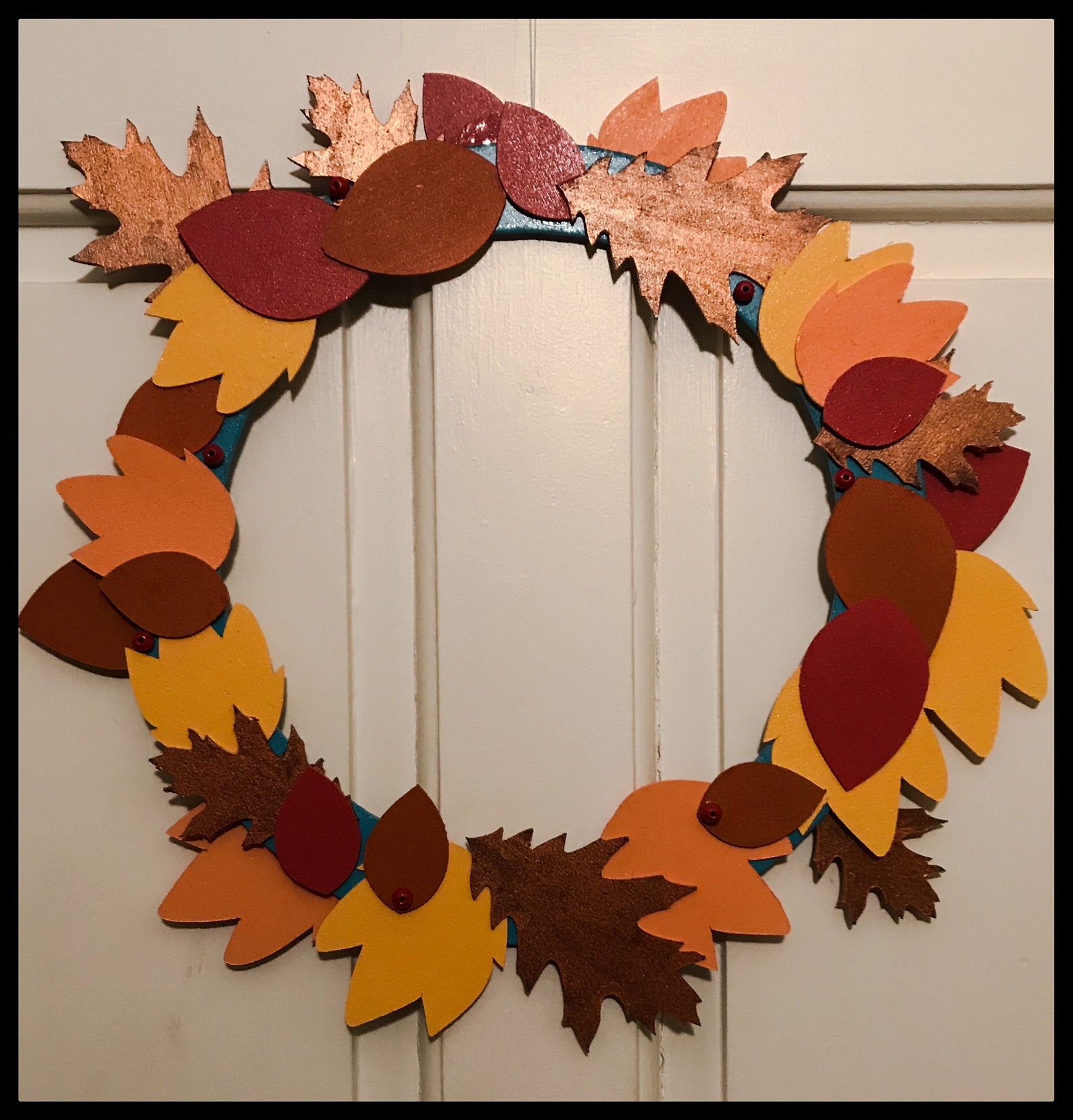Autumn Leaves Wooden Wreath - Etsy