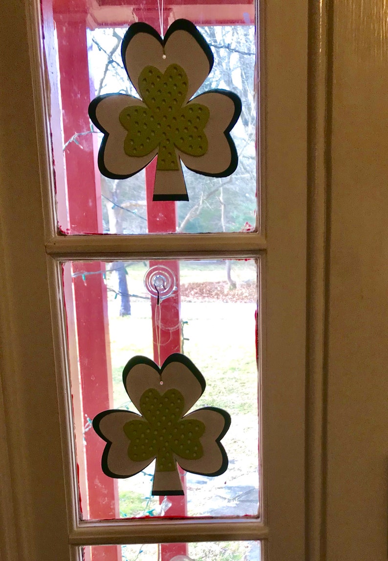 St. Patrick's Day Triple Shamrock Window Decoration - Etsy