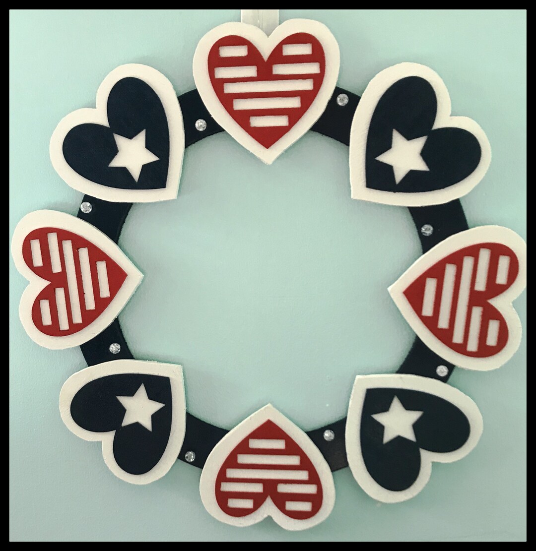 Stars and Stripes Fourth of July Hearts Wreath - Etsy