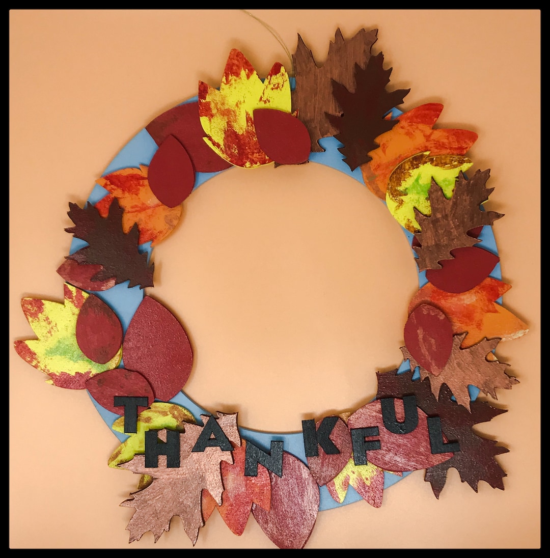 Thankful Wooden Thanksgiving Wreath - Etsy