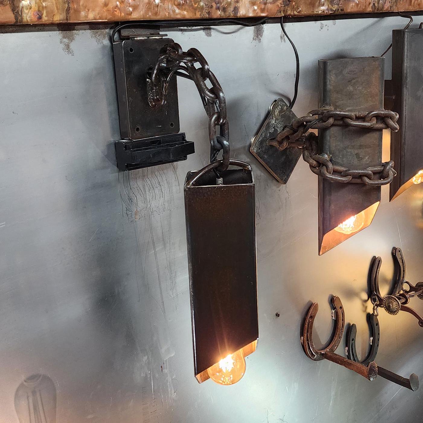 Rustic Iron Chain Wall Mounted Sconce Light - Etsy
