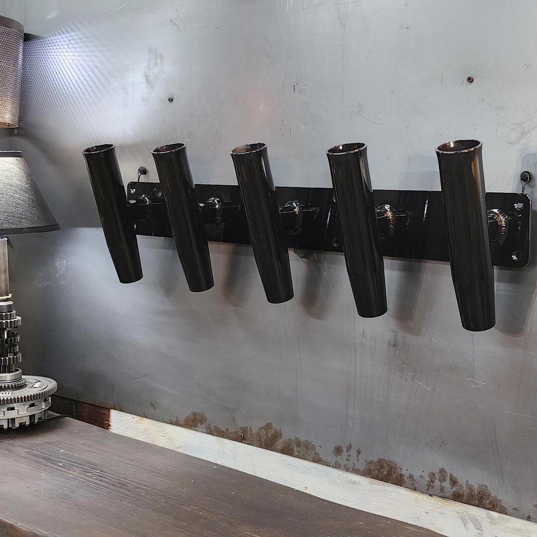 Fishing Rod Rack Holder for Boat Transom Bulkhead Leaning Post Aluminum ...