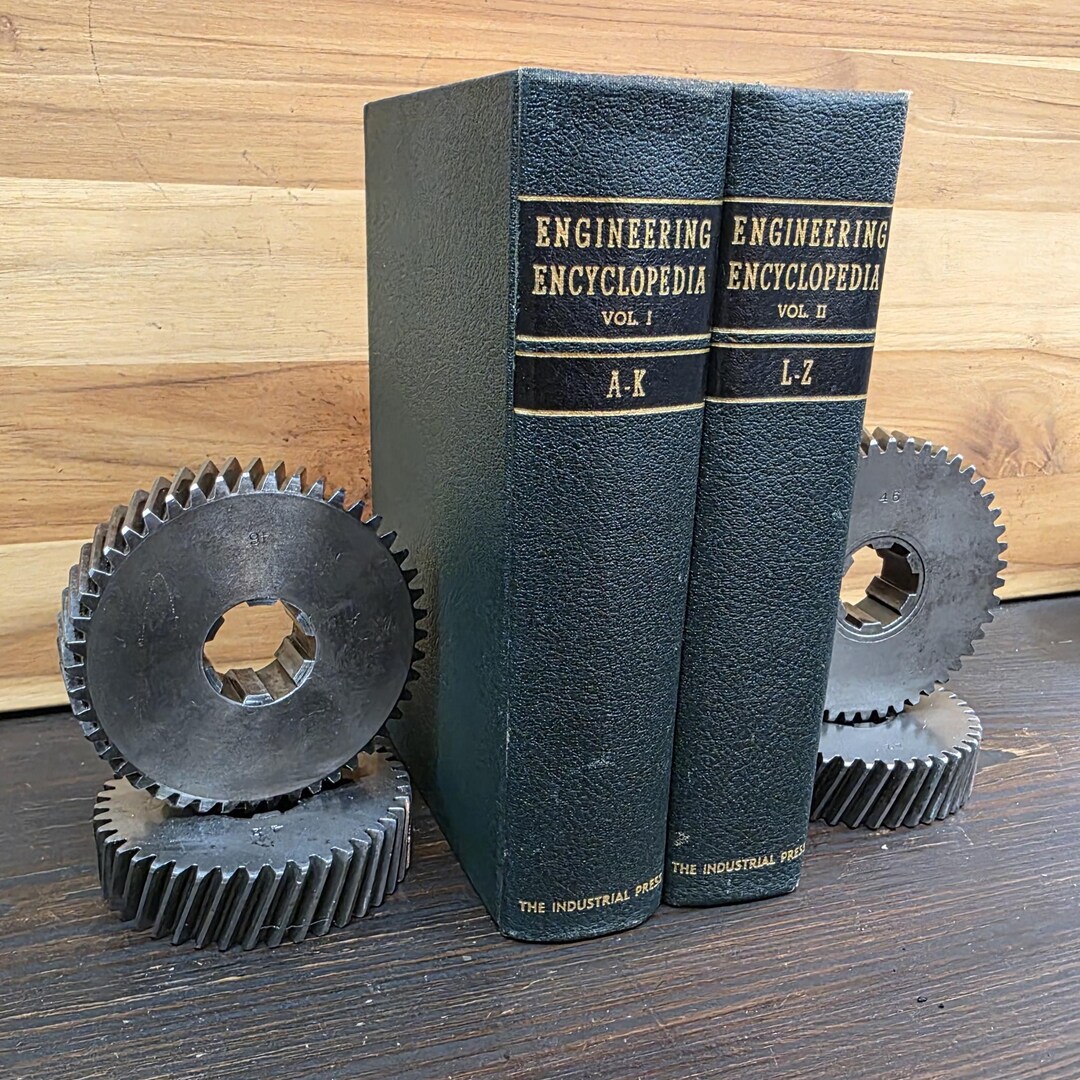 Industrial Machine Gear Cogs Bookends Book Ends Upcycled Steampunk ...