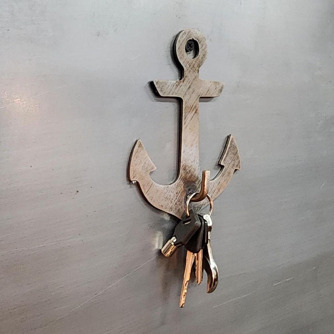 Steel Nautical Ship Anchor Key Hanger Hook Metal Boating Decor - Etsy