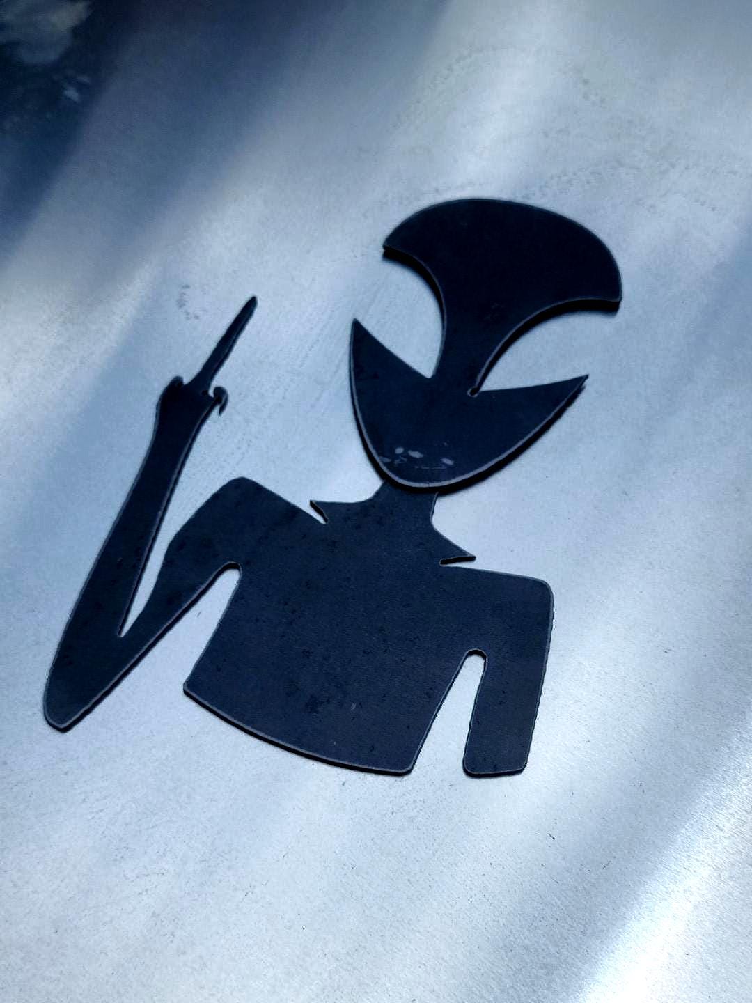 Alien Middle Finger Metal Wall Art - Etsy