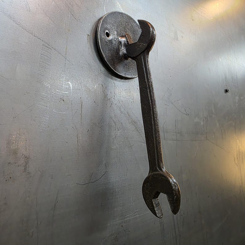 Repurposed Wrench Door Pull Handle | Industrial Rustic Metal Door ...