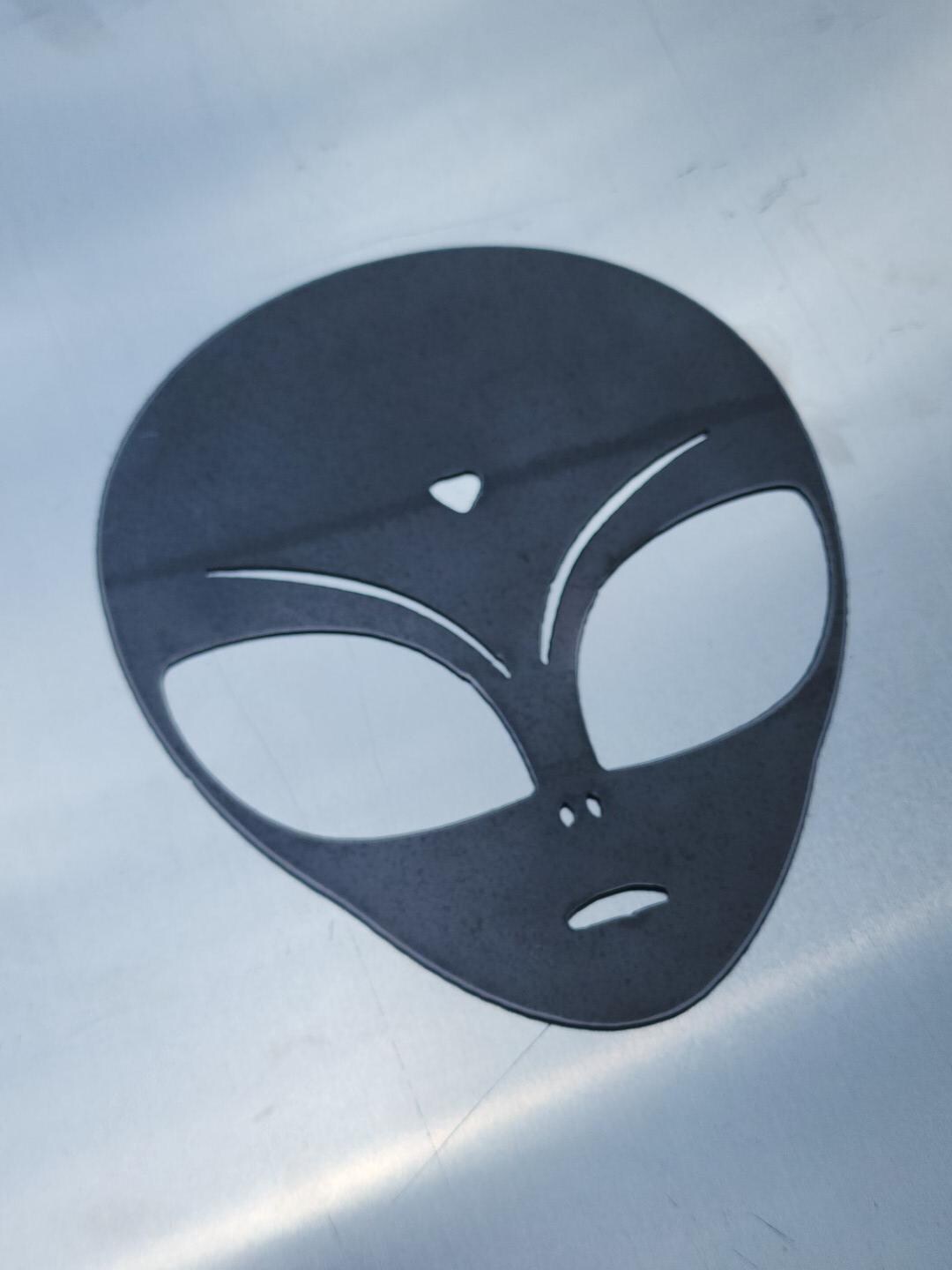 Space Alien Head Metal Wall Art Galactic Art - Etsy