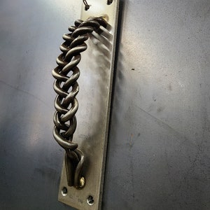 Hand Forged Door Handle Pull 'the Rattler' Braided Stainless Steel ...
