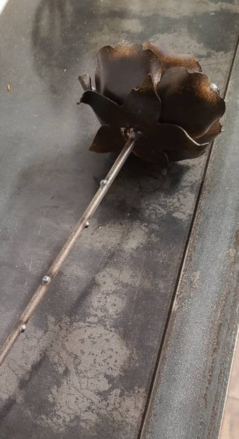 Rusty Rose Handcrafted Metal Yard Art Patina Scrap | Etsy